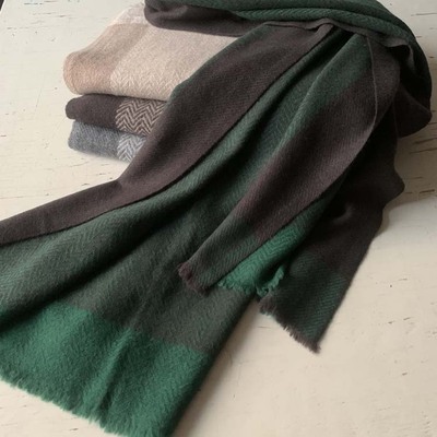 秋冬人字纹欧美男女羊绒围巾