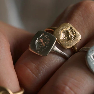 小众心脏形纯银戒指尾戒开口