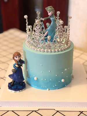 蛋糕装饰冰雪奇缘爱莎安娜小摆件