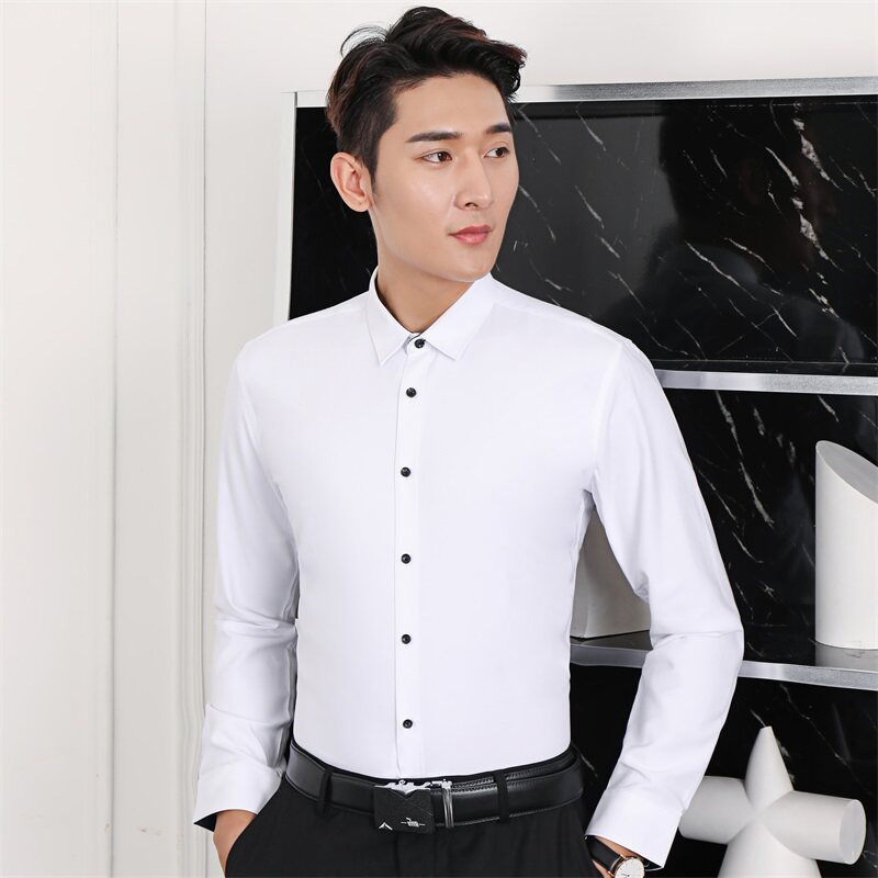 长袖衬衫男职业装商务正装公司销售工作服工装衬衣白色百搭寸衫