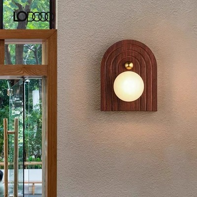 中古风高级感云石壁灯客厅卧室壁灯法式复古酒店床头过道灯Q