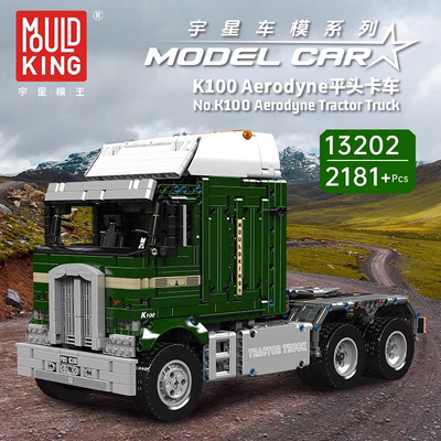 国产积木高砖MOC卡车拼装模型