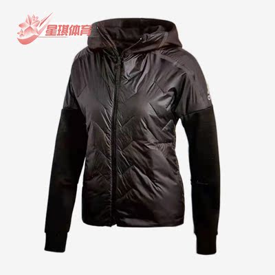 Adidas/阿迪达斯正品休闲女子时尚运动拼接保暖棉衣 CY8628