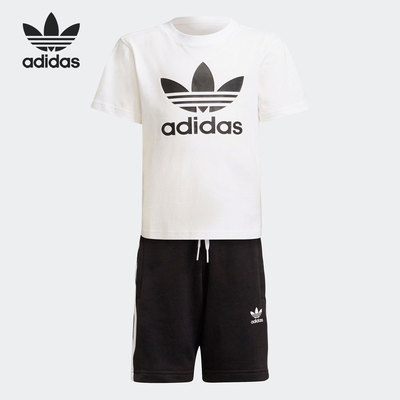 Adidas/阿迪达斯正品三叶草新款小童男女运动短袖套装H25274
