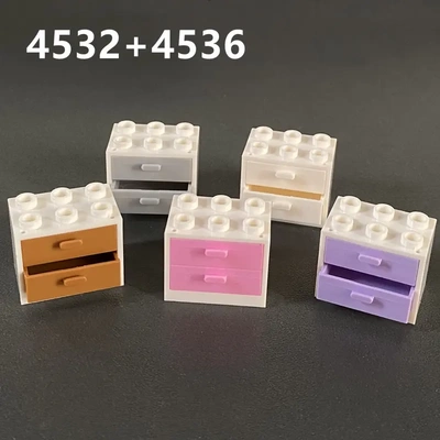 兼容92410 4532 4536 4533科技教育小颗粒积木零件抽屉柜门柜子