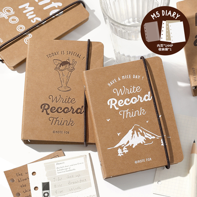 NOTEFOR活页手帐本M5牛皮纸