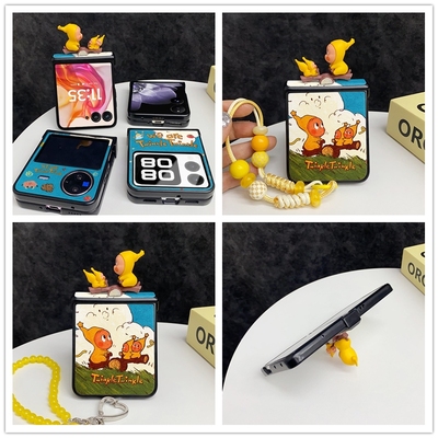 跷跷板星星人适用摩托罗拉razr50ultra手机壳折叠屏razr60带挂绳保护套立体motorazr60铰链全包防摔可爱卡通