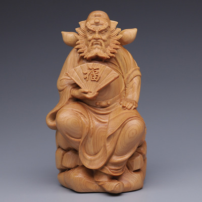崖柏木雕刻钟馗神像摆件家居客厅装饰实木钟馗乔迁赠工艺品
