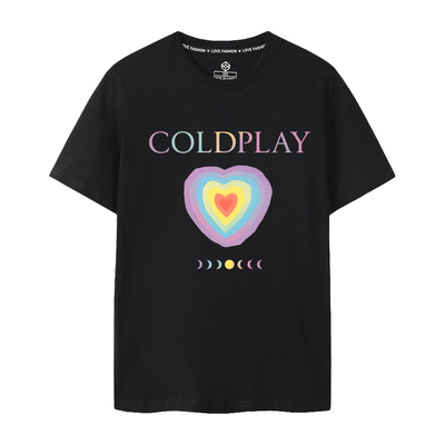 2025年新款短袖T恤COLDPLAY演唱会酷玩乐队马山芋周边爱心logo