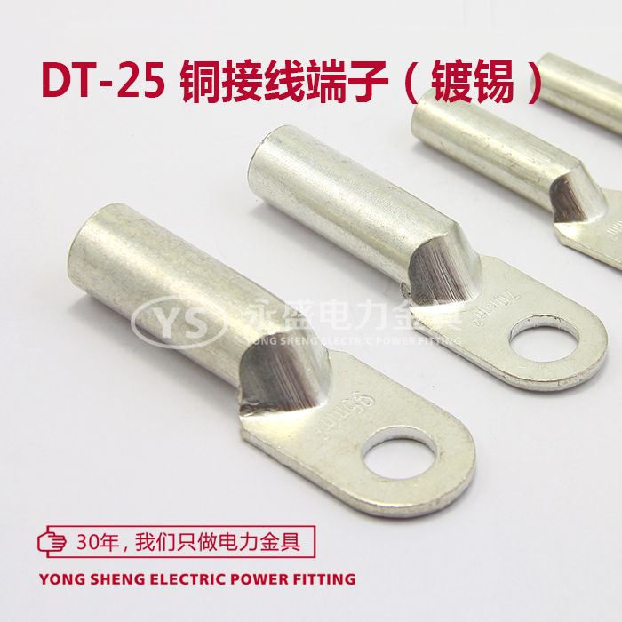 DT-25铜鼻子A级接线端子全紫铜线耳电缆铜接头镀锡永盛金具_虎窝淘