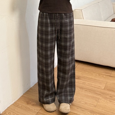 大妍小个子改版冬季加厚韩系显瘦长裤百搭阔腿裤休闲裤9360