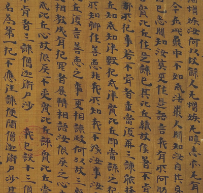 敦煌遗书 P.4505十誦比丘戒本手稿 毛笔书法字帖 画芯 手卷 微喷