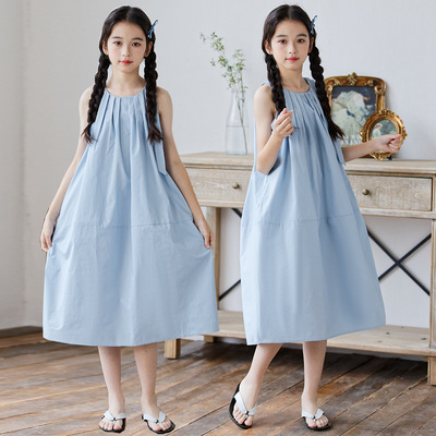 夏季女童无袖连衣裙韩版背心裙