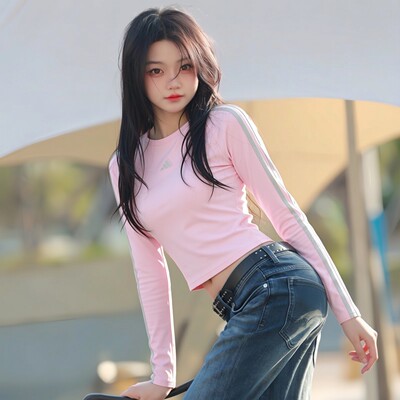 阿迪达斯女子打底衫透气长袖T恤