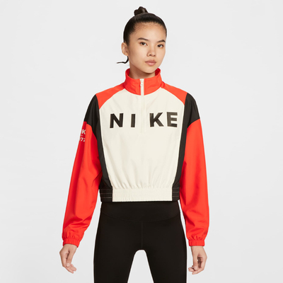 Nike耐克外套女拼接半拉链夹克