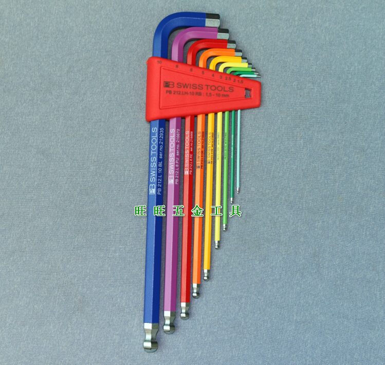正品瑞士PB公制1.5-10MM球头加长内六角扳手 PB 212.LH-10 RB_虎窝淘