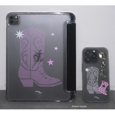 黑色牛仔靴子ipad11平板保护壳