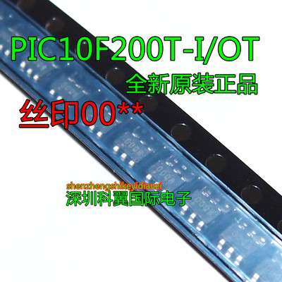 PIC10F200T-I/OT 丝印00** 闪存微控制器SOT23-6 全新原装正品