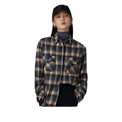 ivykki复古单排扣长袖衬衫