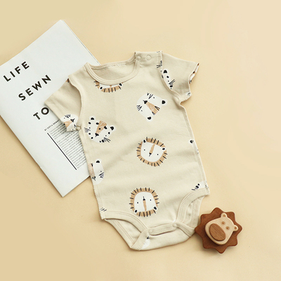无骨新生婴儿纯棉短袖夏空男女宝宝包屁三角连体哈衣爬服