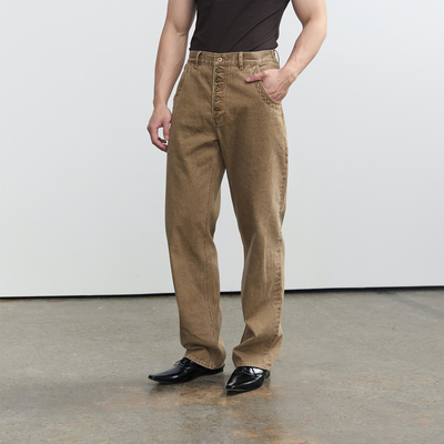 SouthStudio复古沙棕牛仔裤无性别26春夏上新男女同款排扣休闲裤