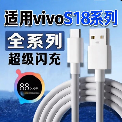 适用于vivoS18Pro/S18E/S18快充V2323A数据线车载双引擎闪充TypeC