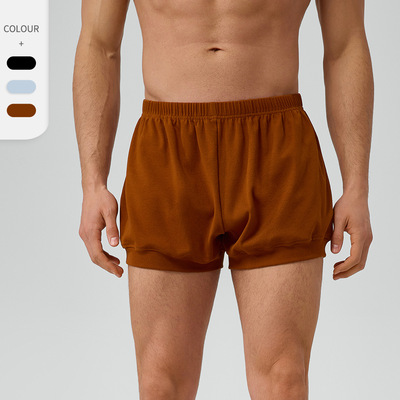 男士夏瑜伽短裤棉质透气吸汗宽松运动南瓜裤防走光健身短裤51424