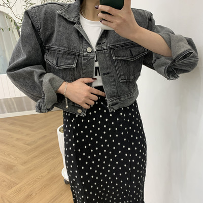 韩国减龄小个子短款牛仔外套女