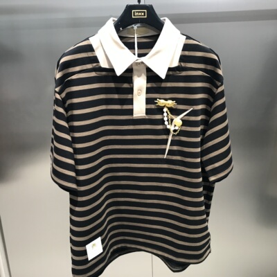 INXX专柜正品 2026夏款短袖T恤纯棉宽松条纹撞色潮男女XGG2010129