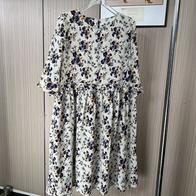 9701撤柜南油货时尚女士碎花中式连衣裙短袖夏季新款潮流妈妈宽松