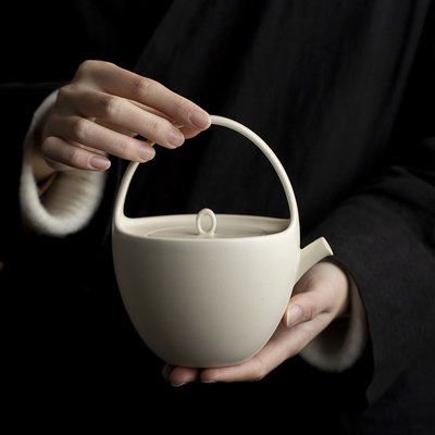 云窝苏打釉开片可养提梁煮茶壶