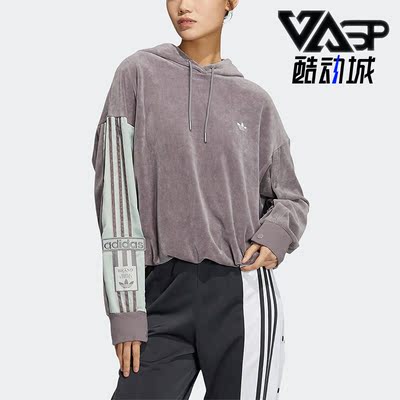 阿迪达斯女连帽休闲保暖运动卫衣