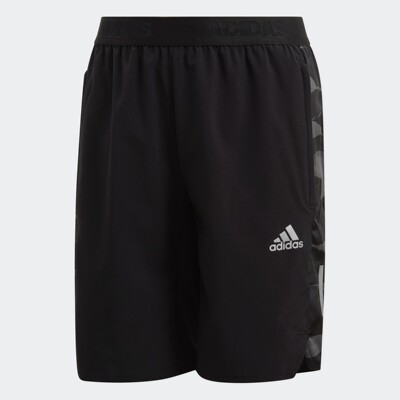 Adidas/阿迪达斯正品男童 新款中大童黑色儿童运动短裤 DV2938