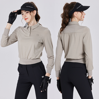 BG高尔夫女装收腰长袖T恤速干