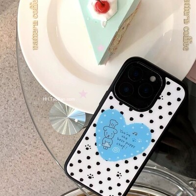 ins风爱心小狗K11适用OPPO Reno15/14/13/12手机壳9/10pro+硅胶Find X8S+/A2全包5防摔6可爱X9/7女3卡通A1x女