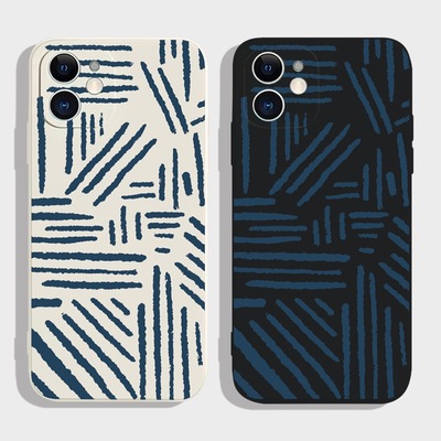 iphone14简约艺术条纹硅胶软壳