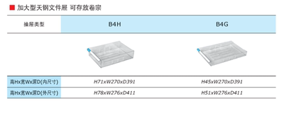 TANKO中国天钢文件箱抽屉 A4H/A4G透明抽屉B4H/B4G 正品