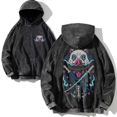 Kimetsu no Yaiba Anime Hoodies Men Women Inosuke Print Manga