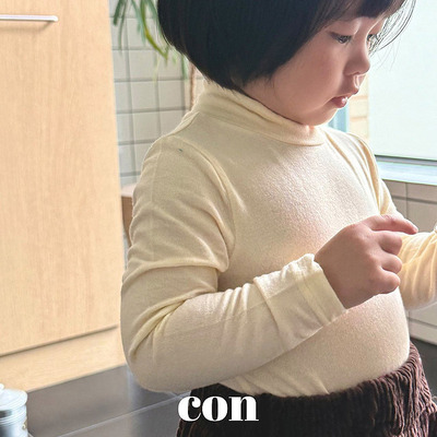 【韩国代购】童装2026秋季新款con男女孩宝宝百搭修身长袖打底T恤