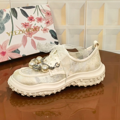 5301/3CM牛皮断码撤柜清仓处理网纱圆头时尚时尚单鞋休闲鞋百搭女