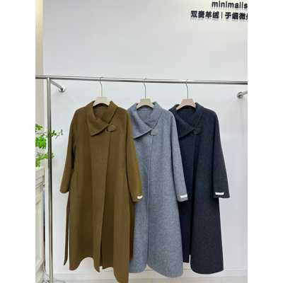 一起起质长款品牌订单羊毛外套(配腰带)(配腰带的)85102款