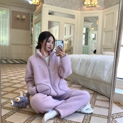 熙薇【冬日暖宅】2025秋冬新款时尚休闲慵懒保暖居家套装H6155