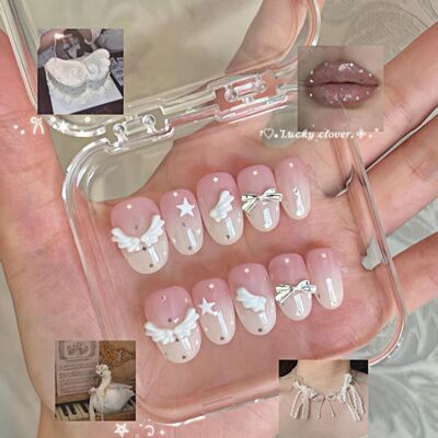 天使之翼手工穿戴甲美甲