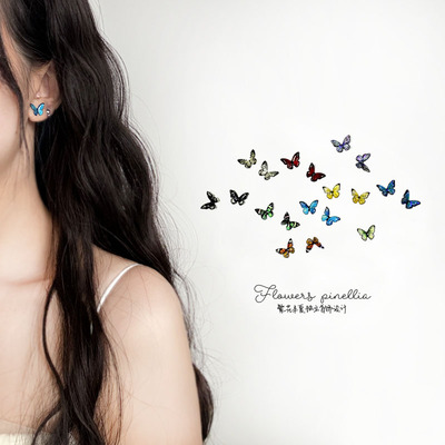 小蝴蝶12mm耳钉合集S925纯银