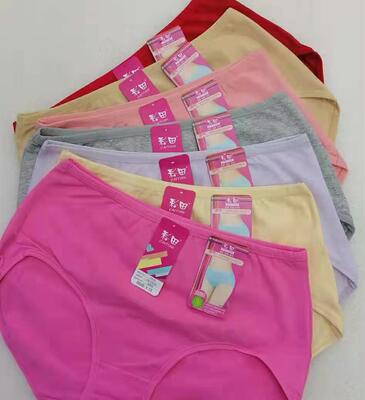 纯棉内裤彩田加大码高弹力女士