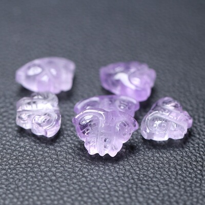 13x20mm天然紫水晶通孔蝴蝶背云吊坠  DIY手链项链耳饰小配件