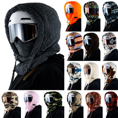 跨境护目镜连毛绒头套骑行保暖