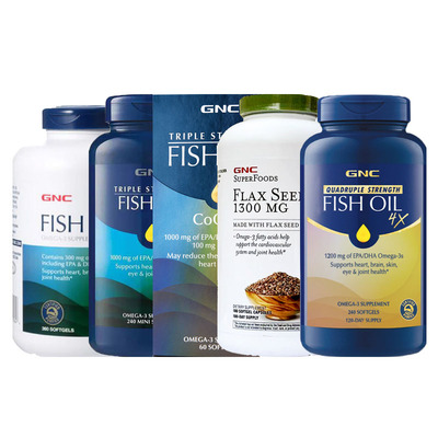 GNC三四倍RTG深海DHA牛至油迷你鱼肝油磷虾油Omega-3-6-9卵磷脂