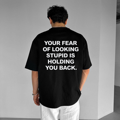 男女同款个性标语字母印花短袖t