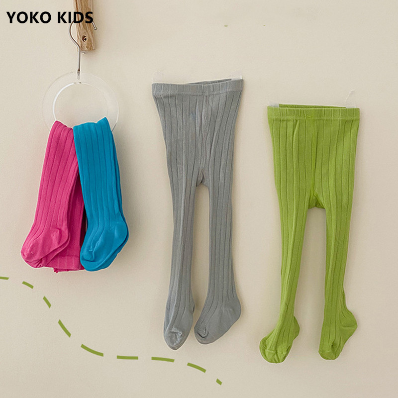 YOKOKIDS新款2022春秋婴儿连裤袜打底裤果绿色宝宝弹力_虎窝淘
